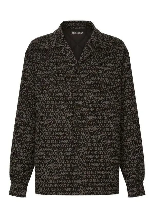 Dolce & Gabbana Dolce Gabbana Logo Jacquard Padded Shirt - Black