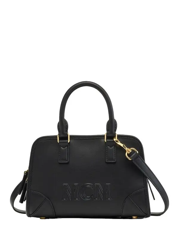Mcm Aren Zip-up Mini Shoulder Bag - Black
