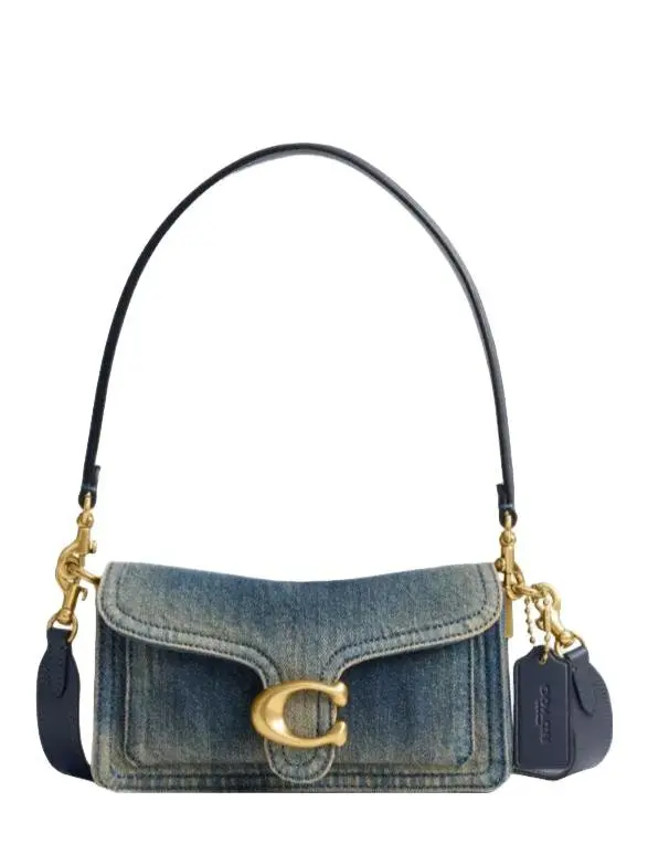 COACH Tabby 20 Denim Shoulder Bag - Denim/brass/dark Indigo