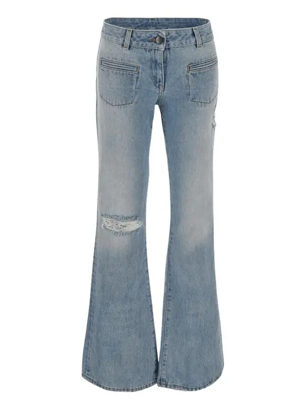 Palm Angels Distressed Flared Jeans - Gray