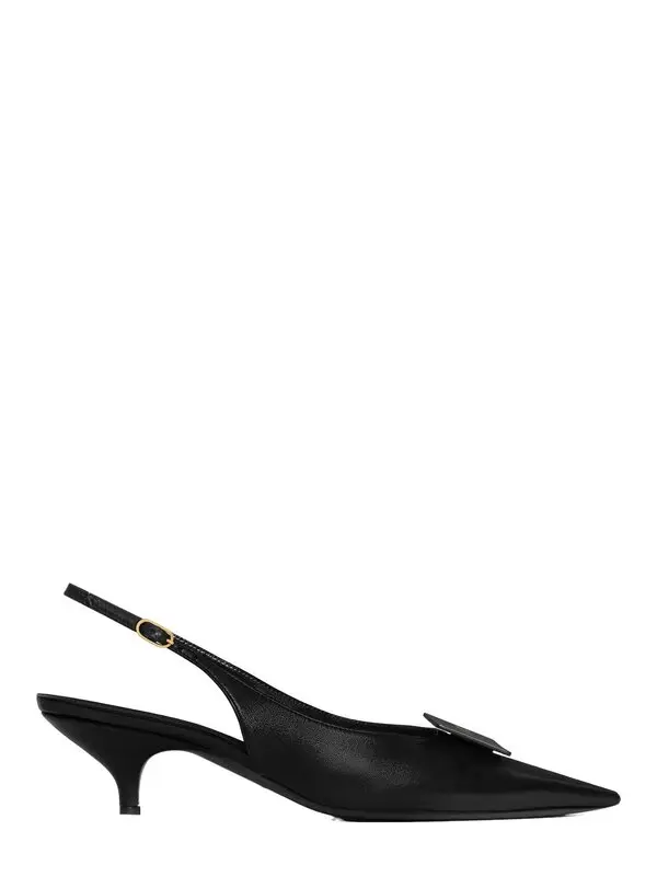 Celine Signature Slingback In Lambskin - Black