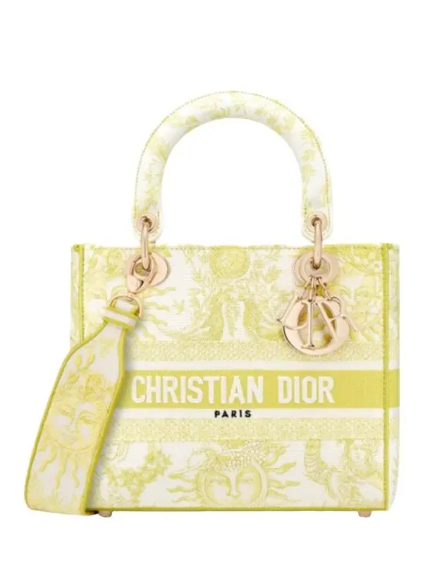 Dior Medium Lady D-lite Bag - Lemon Yellow