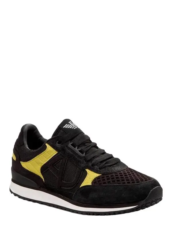 Emporio Armani Logo Detail Sneakers - Black