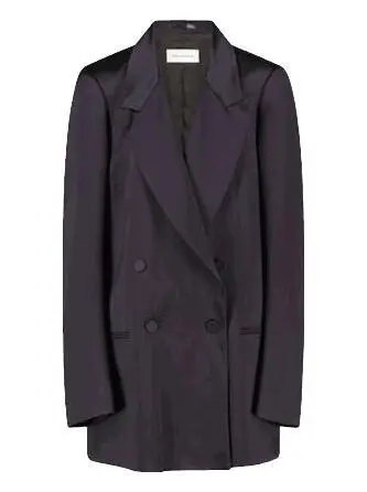 Dries Van Noten Long-sleeved Double-breasted Blazer - Black