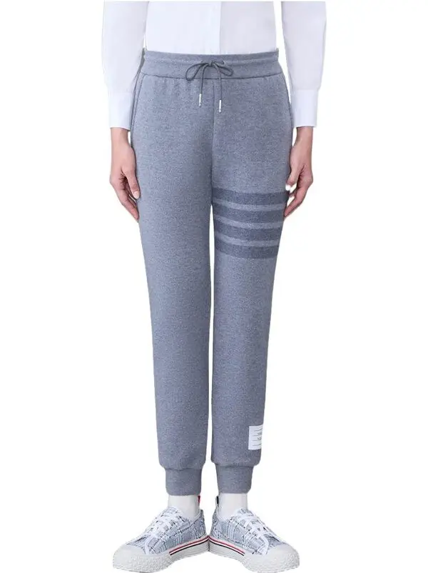 Thom Browne 4-bar Drawstring Joggers - Light Gray