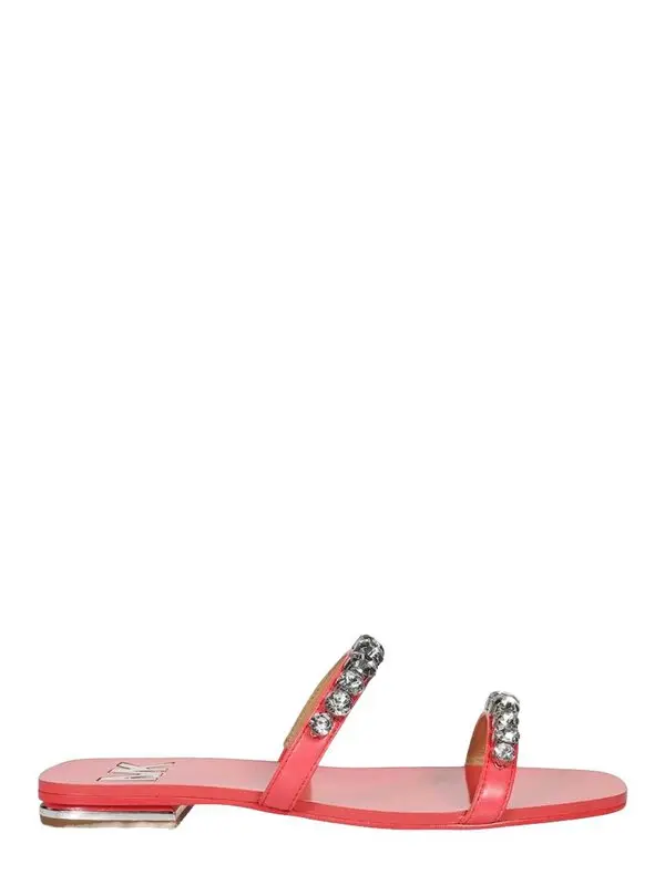 Michael Kors Embellished Logo Flat Sandals - Red