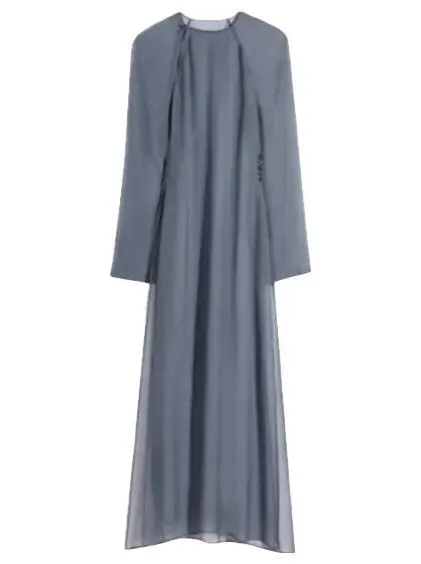 LEMAIRE Round Neck Dress With Side Slits - Gray