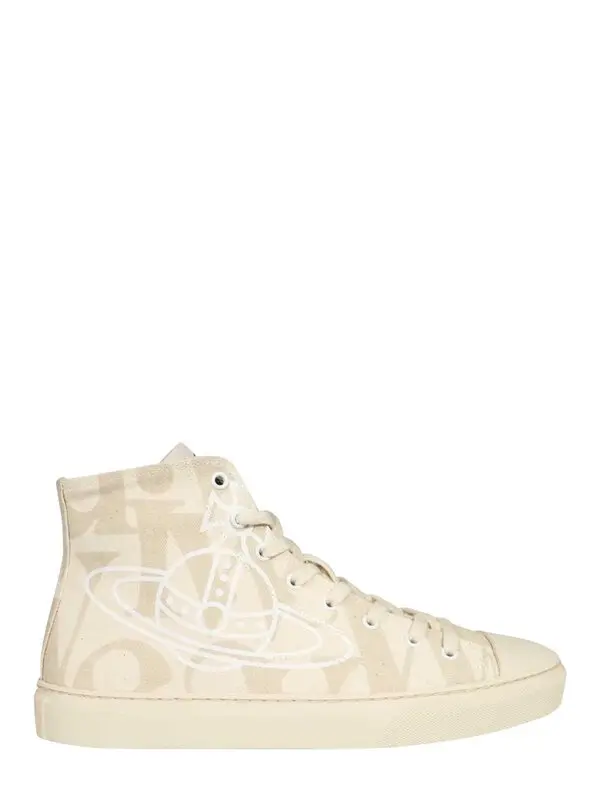 VIVIENNE WESTWOOD Logo Print High-top Sneakers - Nude