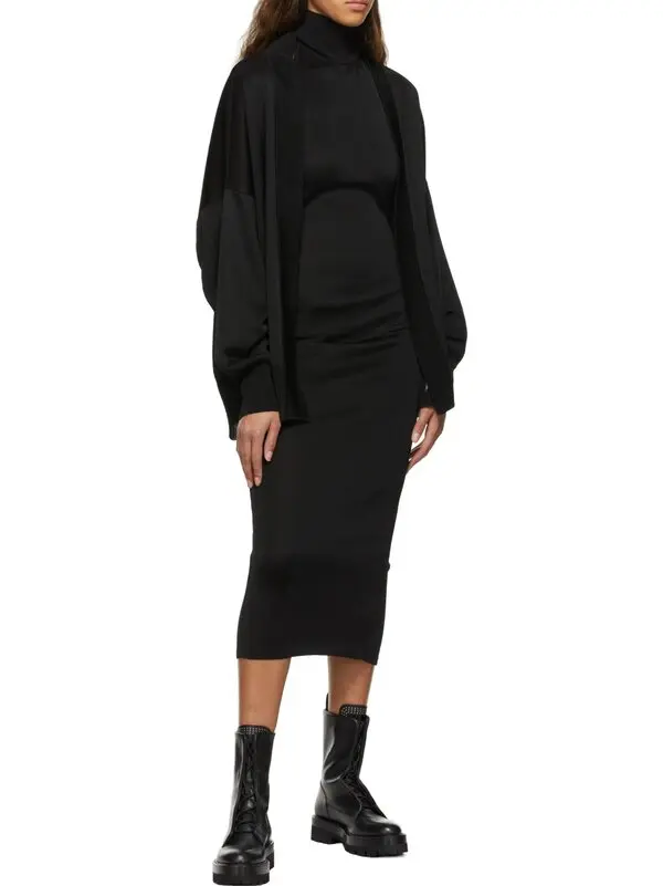 Alaïa Rib Knitted Spliced Dress - Black