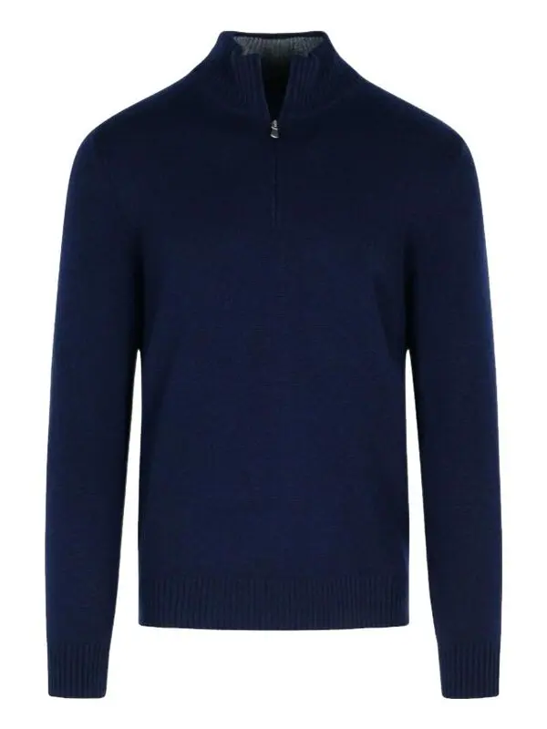 GRAN SASSO High-neck Zip-up Jumper - Black