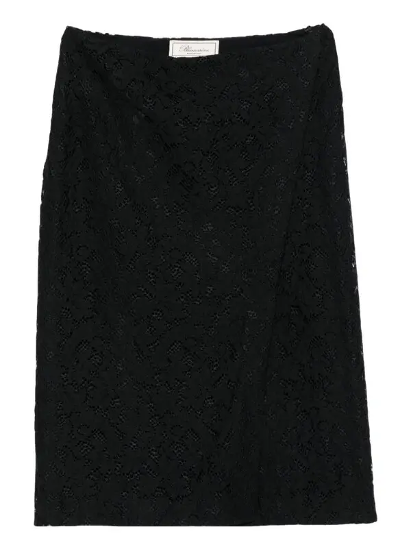 Blumarine Lace Midi Skirt - Black