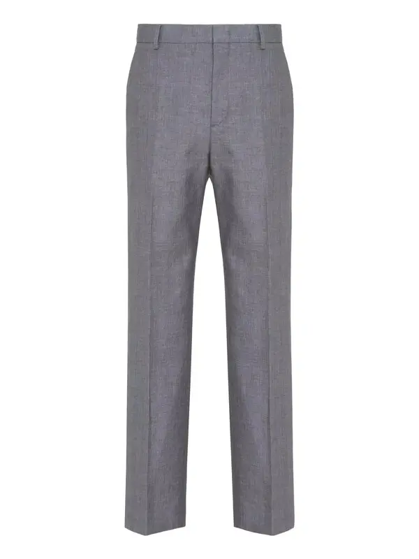 Valentino Garavani Linen Trousers - Light Gray