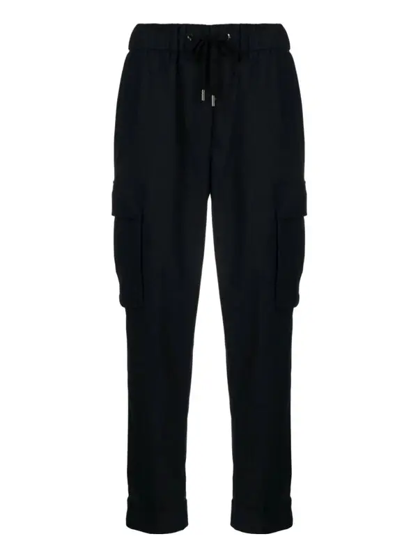 Peserico Cropped Track Pants With Turn-up Hem - Black