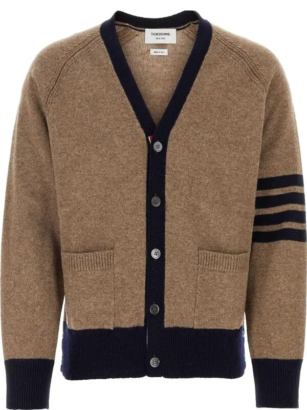 Thom Browne 4-bar Buttoned Cardigan - Brown