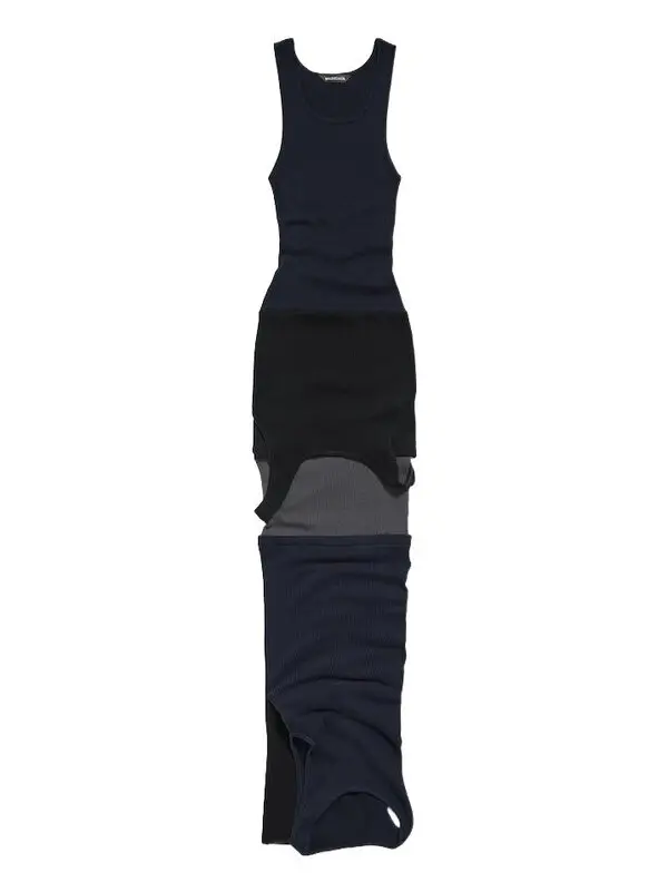 Balenciaga Upside Down Layered Dress - Black/navy/gray