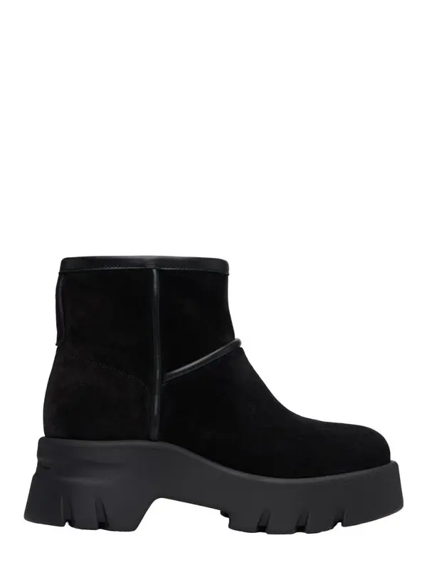 GIANVITO ROSSI Suede Ankle Boots With Embossed Logo - Black