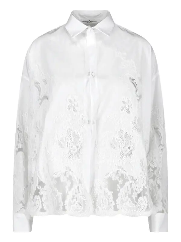 Ermanno Scervino Lace Panel Shirt - White