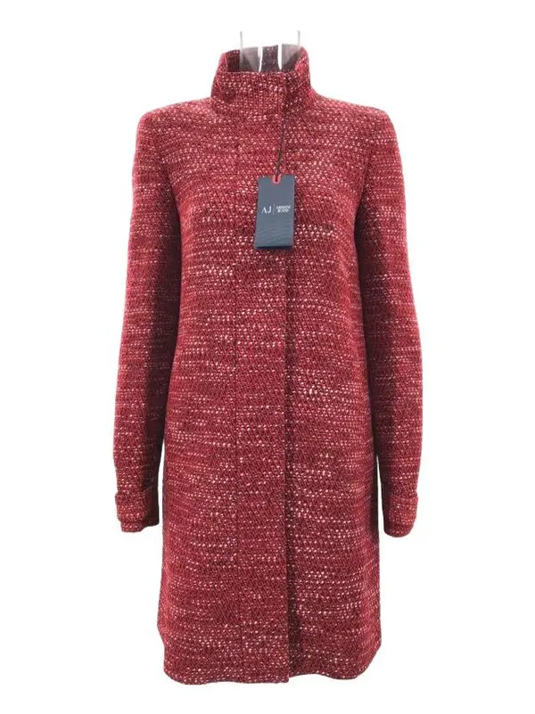 Emporio Armani High-necked Long-sleeved Coat - Red