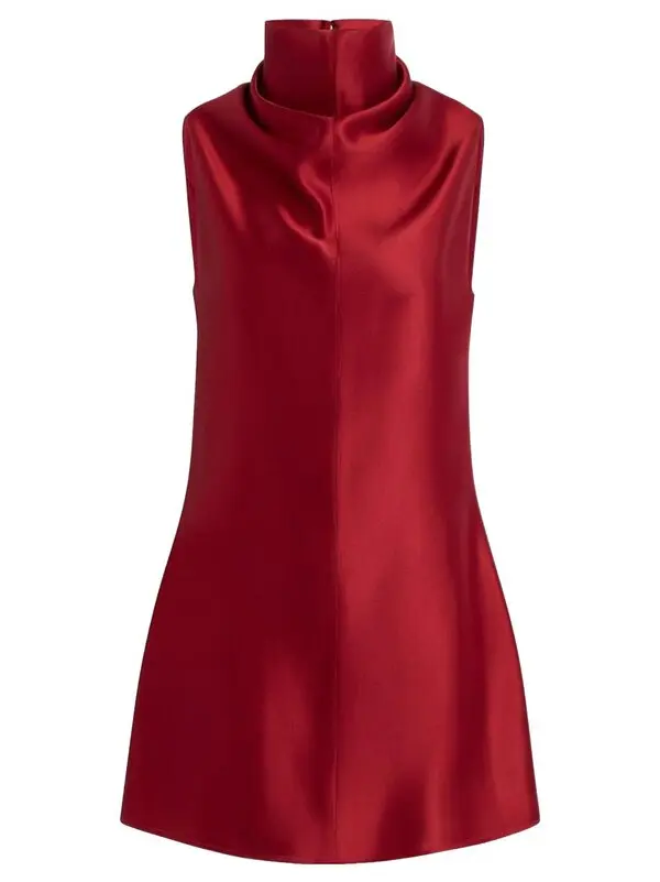 Khaite Daria Turtleneck Sleeveless Dress - Crimson