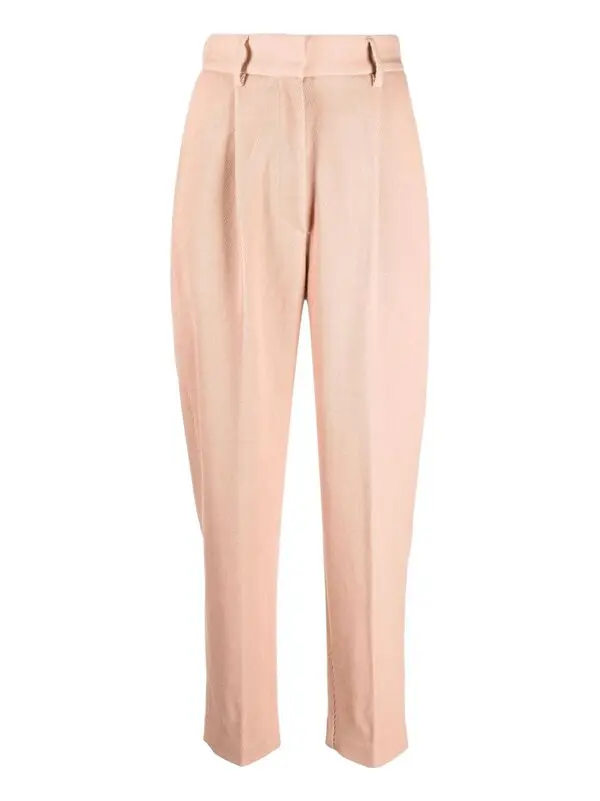 FORTE_FORTE Ribbed Elasticated-waist Tailored Trousers - Nude