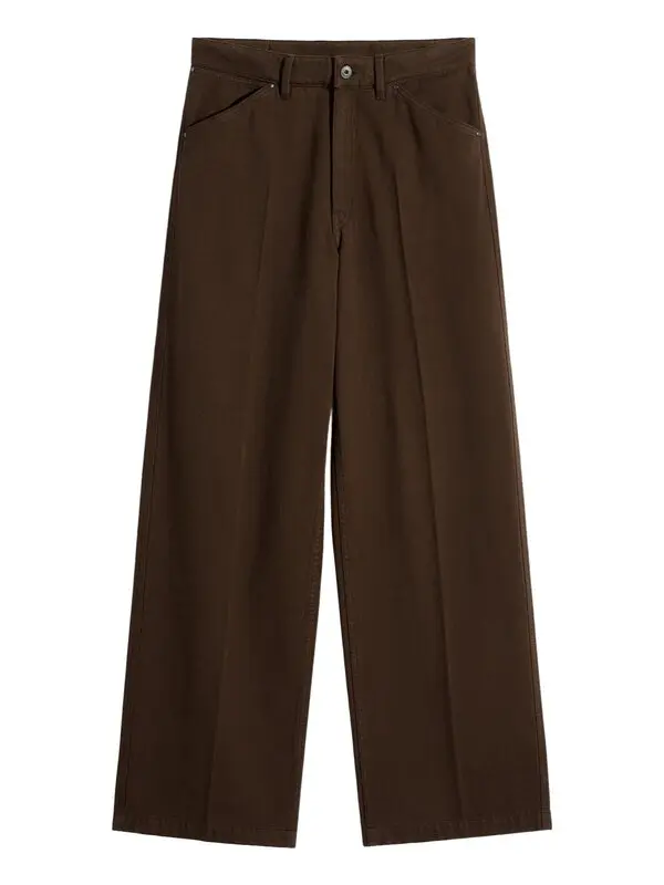 LEMAIRE Wide-leg Pleated Trousers - Cacao
