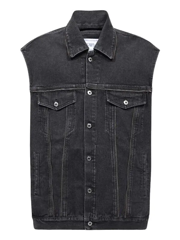 Off-White Sleeveless Denim Gilet - Black