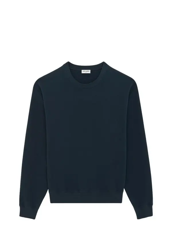 Saint Laurent Crewneck Long-sleeved Sweatshirt - Oily Blue