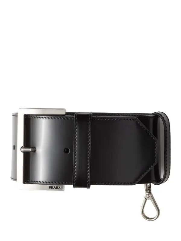 Prada Logo-engraved Bag Strap - Black