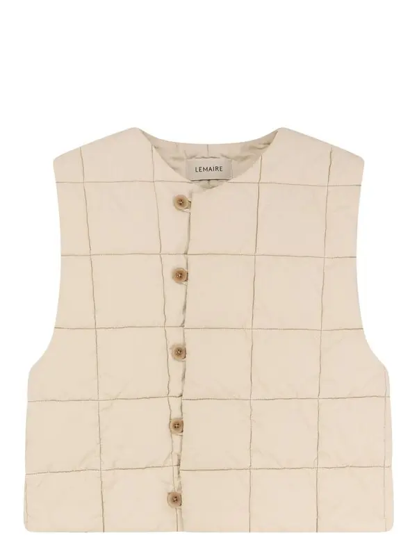 LEMAIRE Sleeveless Quilted Gilet - Nude