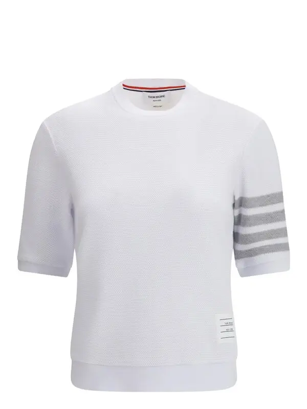 Thom Browne 4-bar Knitted T-shirt - White