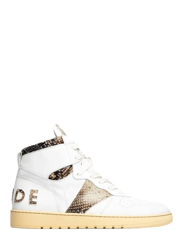 Rhude Panelled High-top Sneakers - White