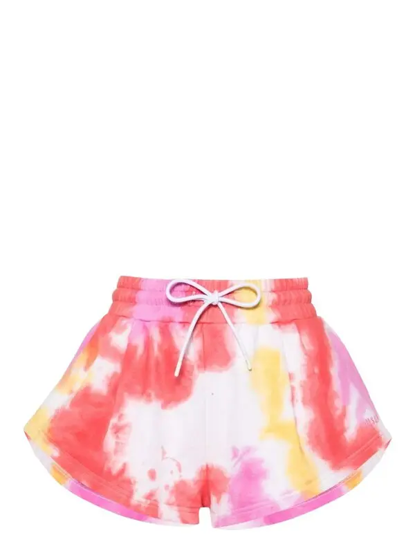 MSGM Tie-dye Bermuda Shorts With Embroidered Logo - Pink