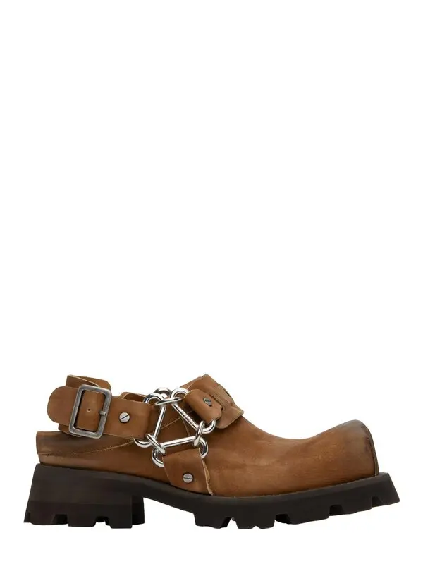 Acne Studios Buckled Square Toe Mules - Brown