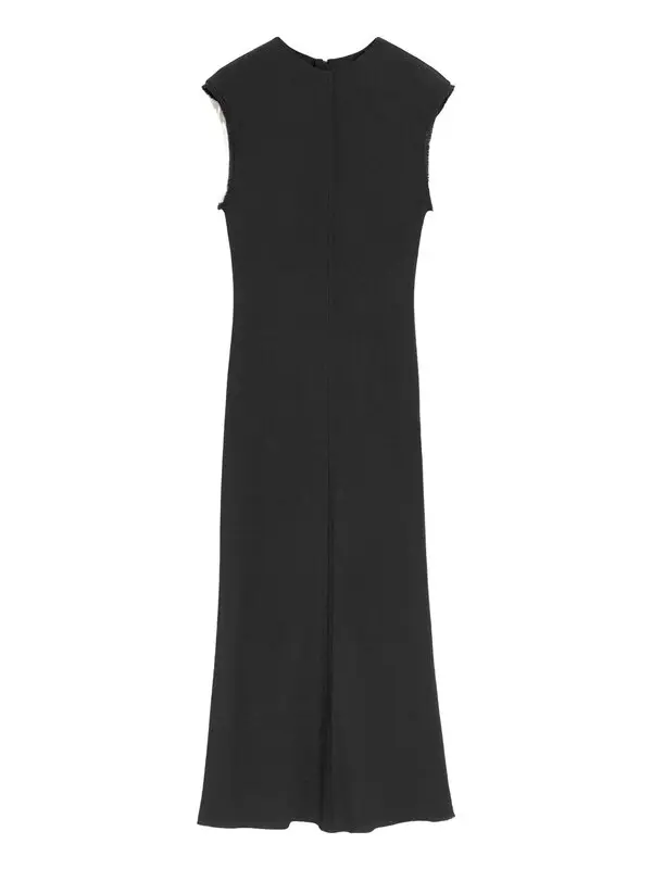 AMI Paris Sleeveless Long Dress With Raw Edges - Anthracite