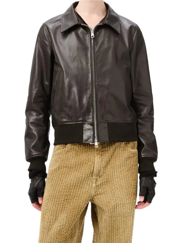 Our Legacy Pharos Bomber Jacket - Umber Brown Fluid Calfskin