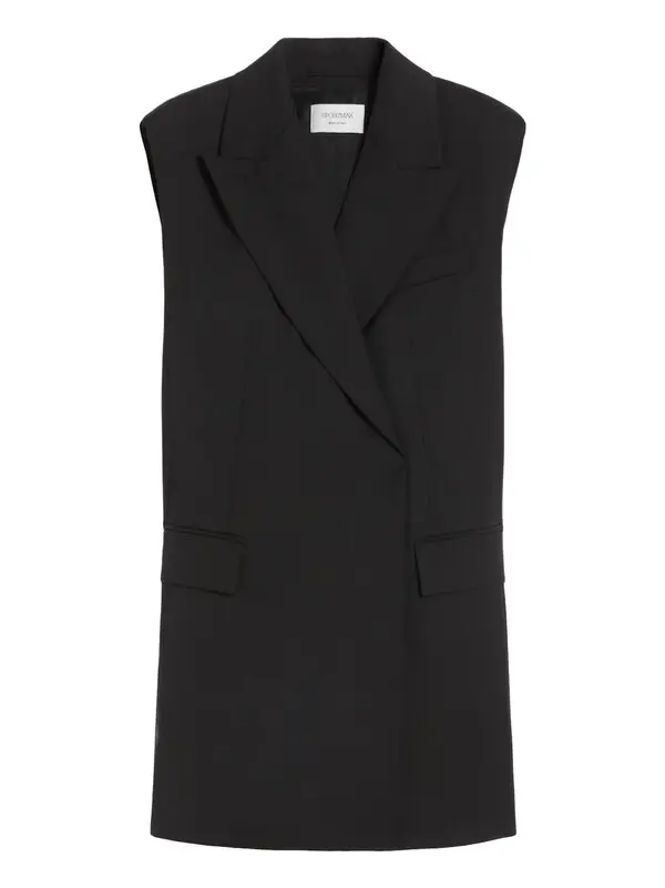 Sportmax Sleeveless Double-breasted Coat - Black