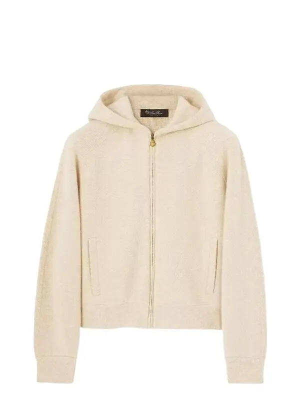 Loro Piana Zippered Hooded Sweatshirt - Beige