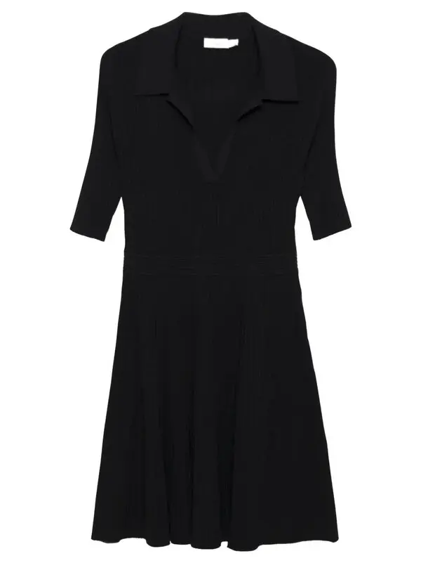 Simkhai Patricia Ribbed V-neck Mini Dress - Black