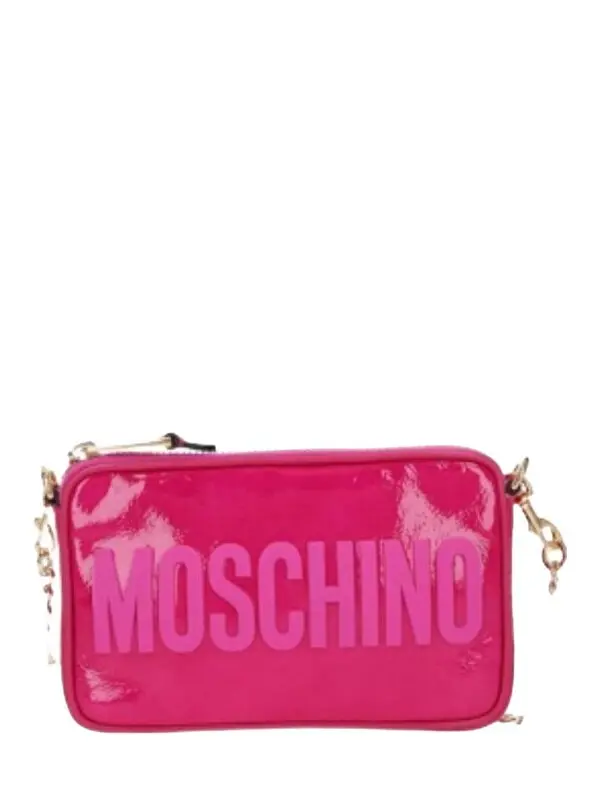 Moschino Embossed-logo Cross-body Bag - Pink