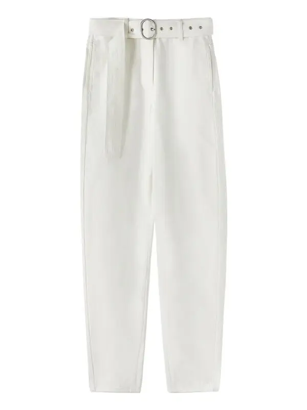 JIL SANDER Belted Wide-leg Pants - White