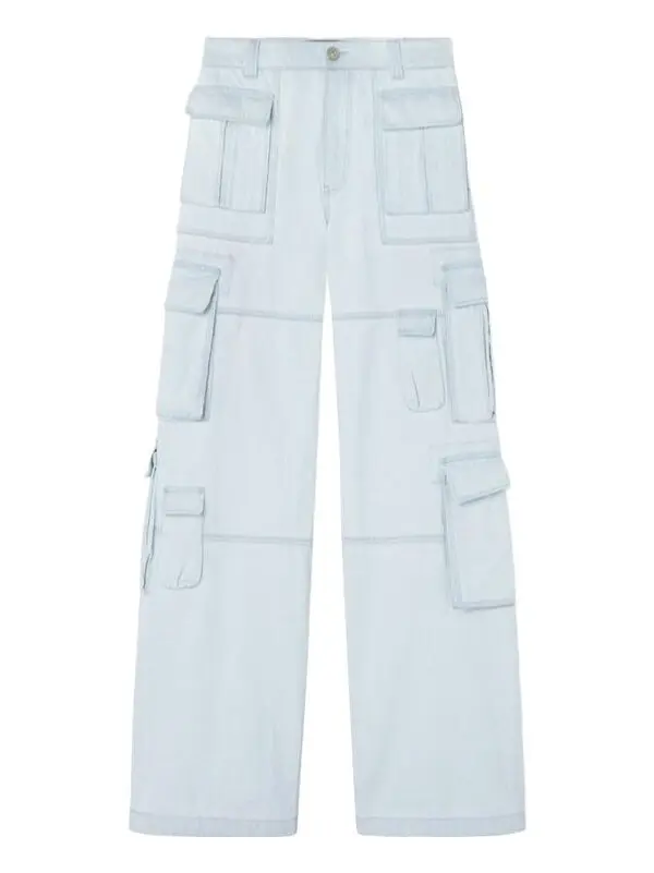 Versace Mid-rise Wide-leg Cargo Jeans - White