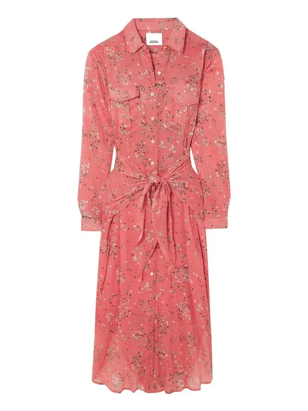 Isabel Marant Étoile Anesy Printed Shirt Dress With Lace Detail - Pink