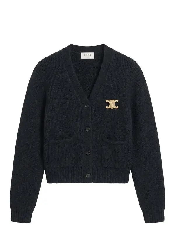 Celine Cardigan In Cashmere Silk - Black