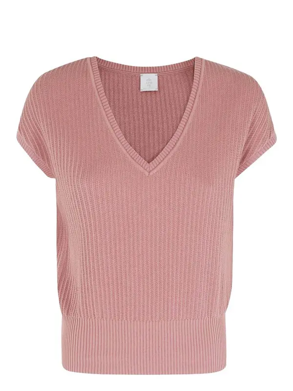 Eleventy Sleeveless V-neck Top - Rose