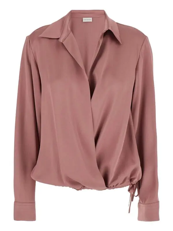 Dries Van Noten Lapel Long Sleeve Shirt - Pink