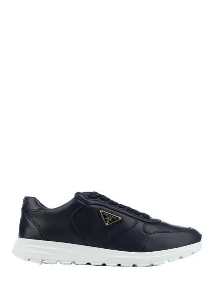 Prada Triangle Logo Lace-up Sneakers - Black