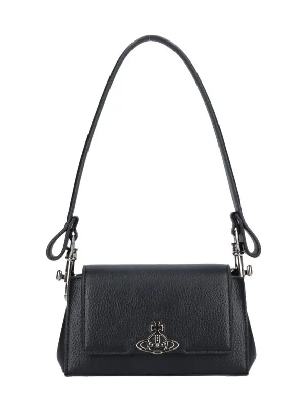 VIVIENNE WESTWOOD Orb Plaque Foldover-top Shoulder Bag - Black