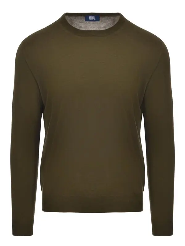 Fedeli Crew Neck Long Sleeve Knitwear - Green