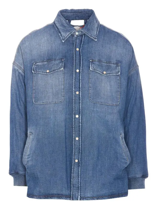 Alexander McQueen Long Sleeved Denim Shirt - Blue