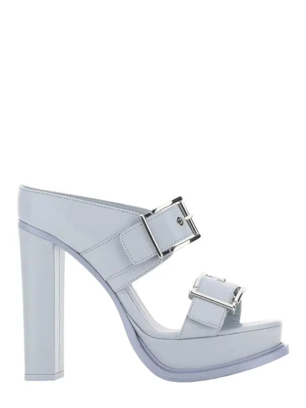 Alexander McQueen Double Buckled Platform Sandals - Blue